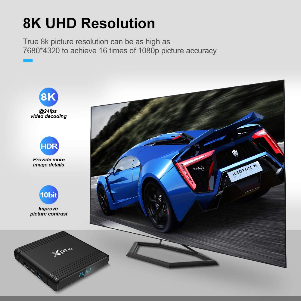 Android 9.0 Tv Box X96 Air S905x3 Smart Tv Box RAM 4GB ROM 32GB with Dual WiFi 4K HD BT4.1 USB 3.0 Smart Media Player Tv Box