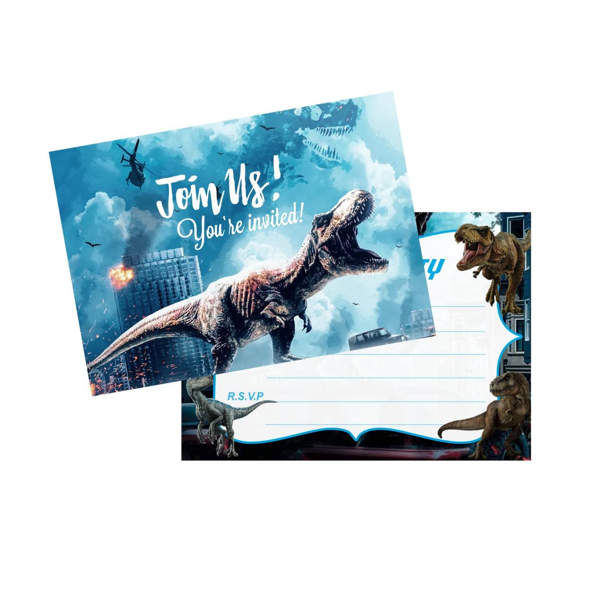 aybl 24pcs Dinosaur Birthday Invitations,Dinosaur Party Invitations Birthday Party Supplies Decoration (1)