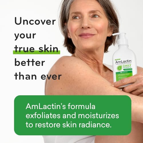 AmLactin Daily Moisturizing Lotion for Dry Skin β 7.9 oz Pump Bottles (Twin Pack) β 2-in-1 Exfoliator-Body Lotion with 12% Lactic Acid, Dermatologist-Recommended (Packaging May Vary)