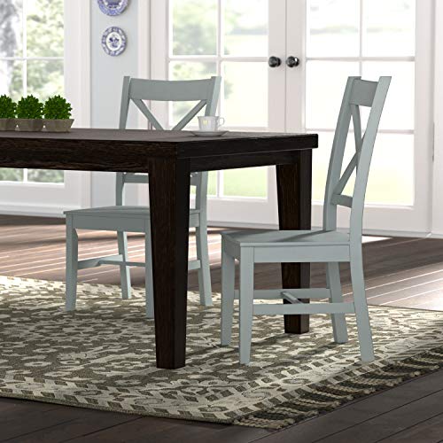 Amazon Brand β Ravenna Home Solid Pine Dining Chair with Cutout Back, 38"H, White Finish, Set of 2