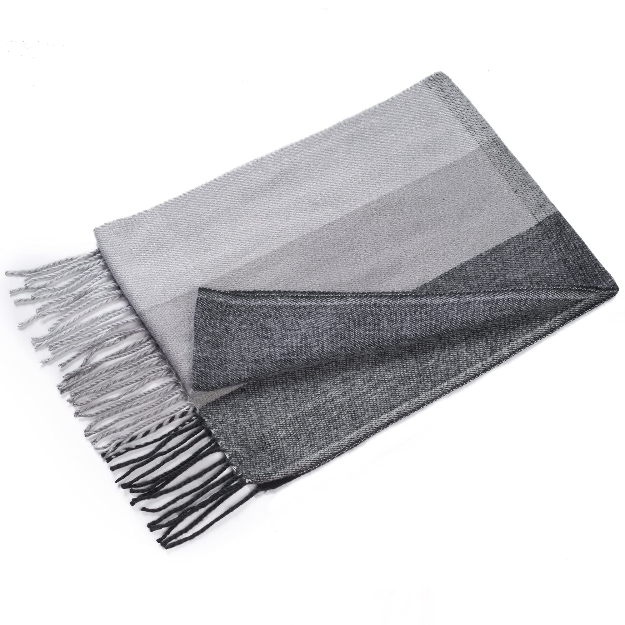 Alpine Swiss Mens Plaid Scarf Soft Winter Scarves Unisex,Gray, One Size