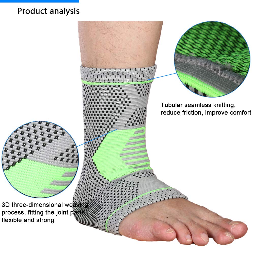 Ankle Brace Compression Support Sleeve (1 Pair) - Nuoda Ankle Compression Socks for Plantar Fasciitis, Arch Support, Foot & Ankle Swelling, Achilles Tendon, Joint Pain, Injury Recovery (Medium)