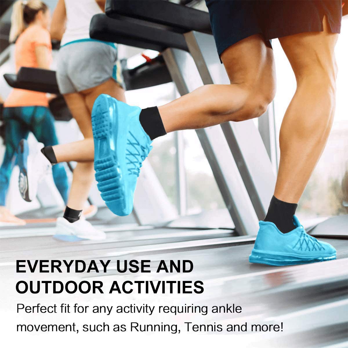 Ankle Brace Compression Support Sleeve (Pair) for Injury Recovery, Joint Pain, and More. Achilles Tendon Support, Plantar Fasciitis Foot Socks with Arch Support, Eases Swelling - Black (L)
