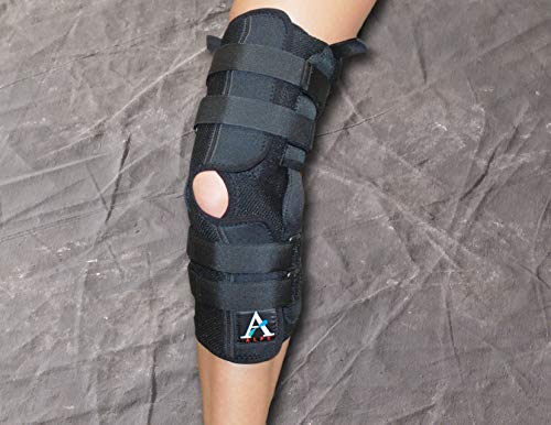 ALPS Coolfit Extended Knee Brace, Prevent or Reduce Severity of Knee Injury, Soft and Breathable, Wrap Around with Adjustable Hinges, Large Size