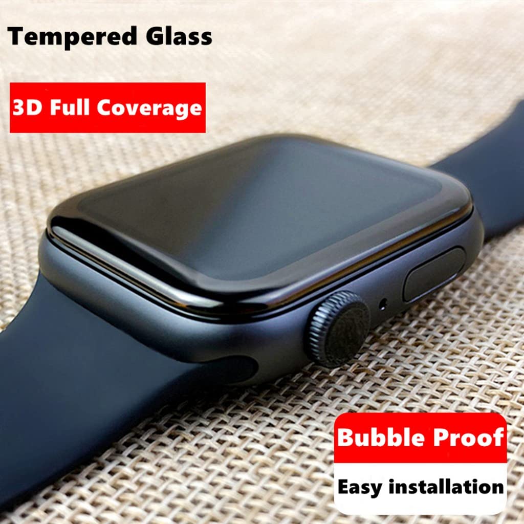 AUCER for Apple Watch Series 7 Screen Protector 41mm 【2 Pack】Tempered Glass Screen Protector 41mm Full Coverage 9H Anti Scratch Bubble F