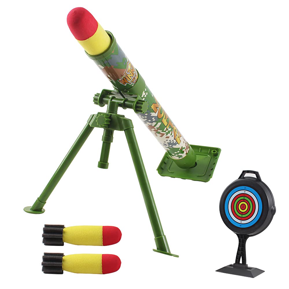 deAO Launcher Toy Shooting Game Toy Play Set with Music Function, Adjustable Elevation and Foam Rocket Missiles Included β Great Indoor and Outdoor Fun for Kids