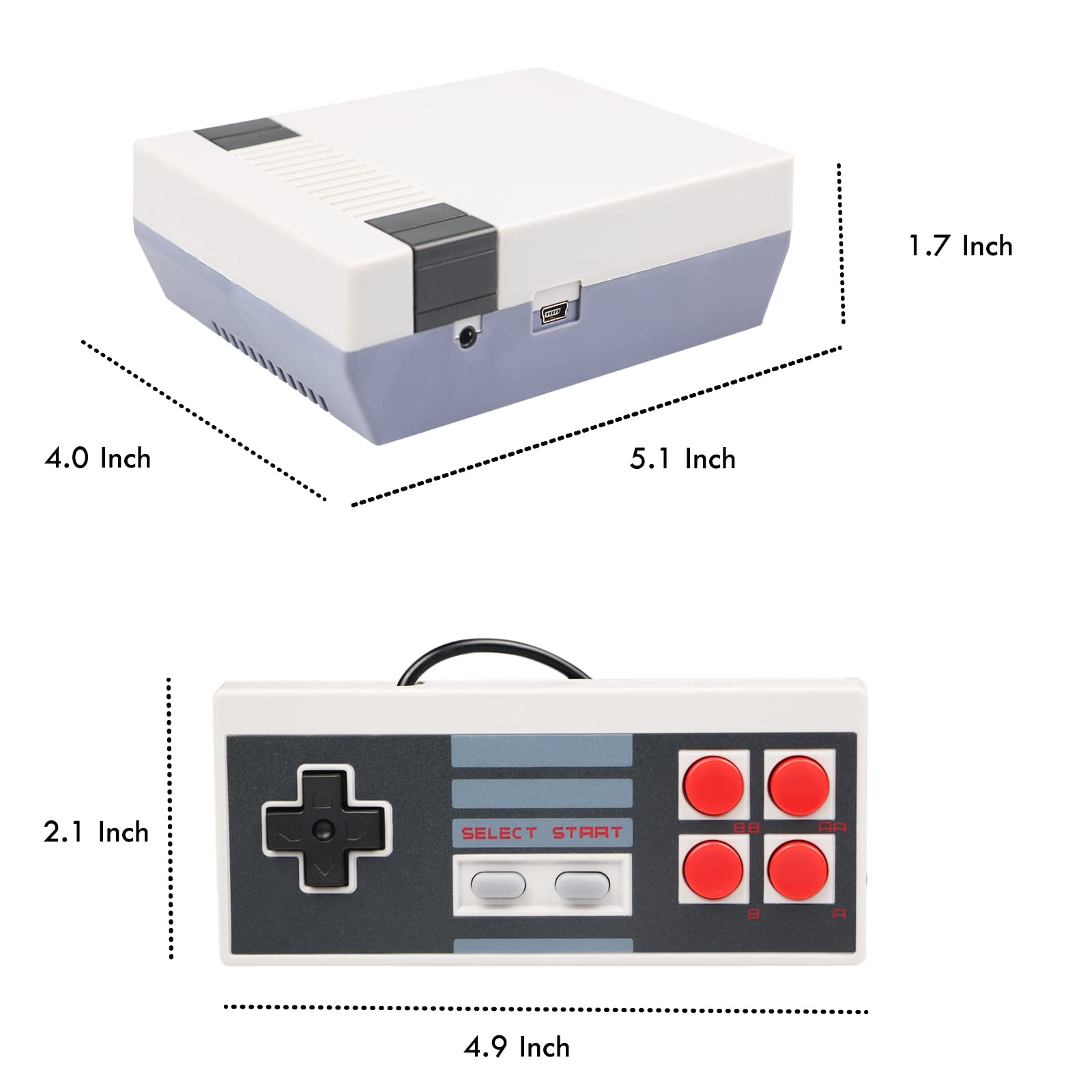 Anyando Retro Game Console, Mini Classic Game System TV Video Games Console with 2 Classic Controller and Built-in 620 Video Games, AV Output Plug and Play,Birthday Choice for Children/Adults