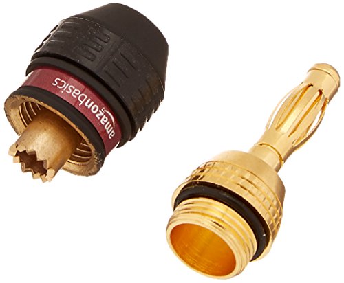 Amazon Basics Speaker Connector Banana Plug to Banana Plug , 0.5" x 0.5" x 1.3", Black, 24 Count (Pack of 12)