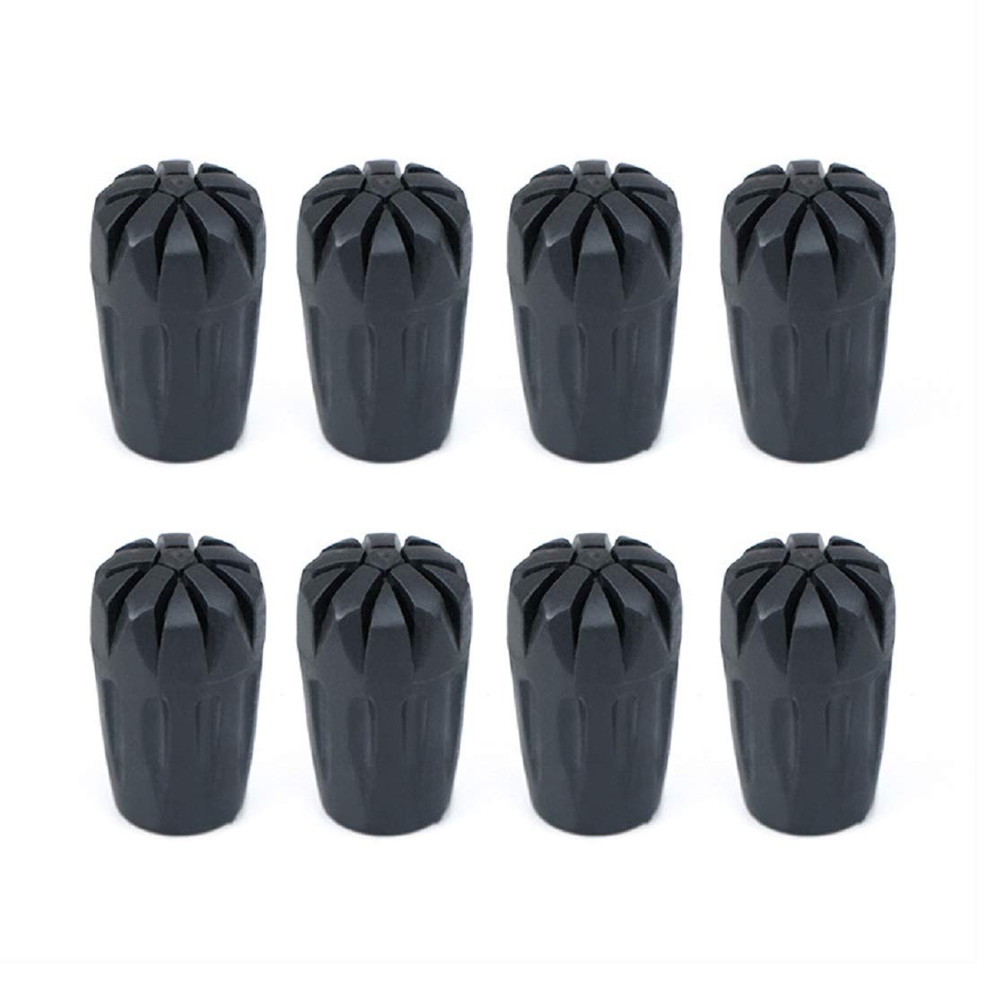 ANIUHL 8 Piece Rubber Trekking Pole Tips Hiking Walking Sticks Caps Ends Replacement Tip Protectors, Shock Absorbing and Enhanced Stability, 11mm Hole Diameter