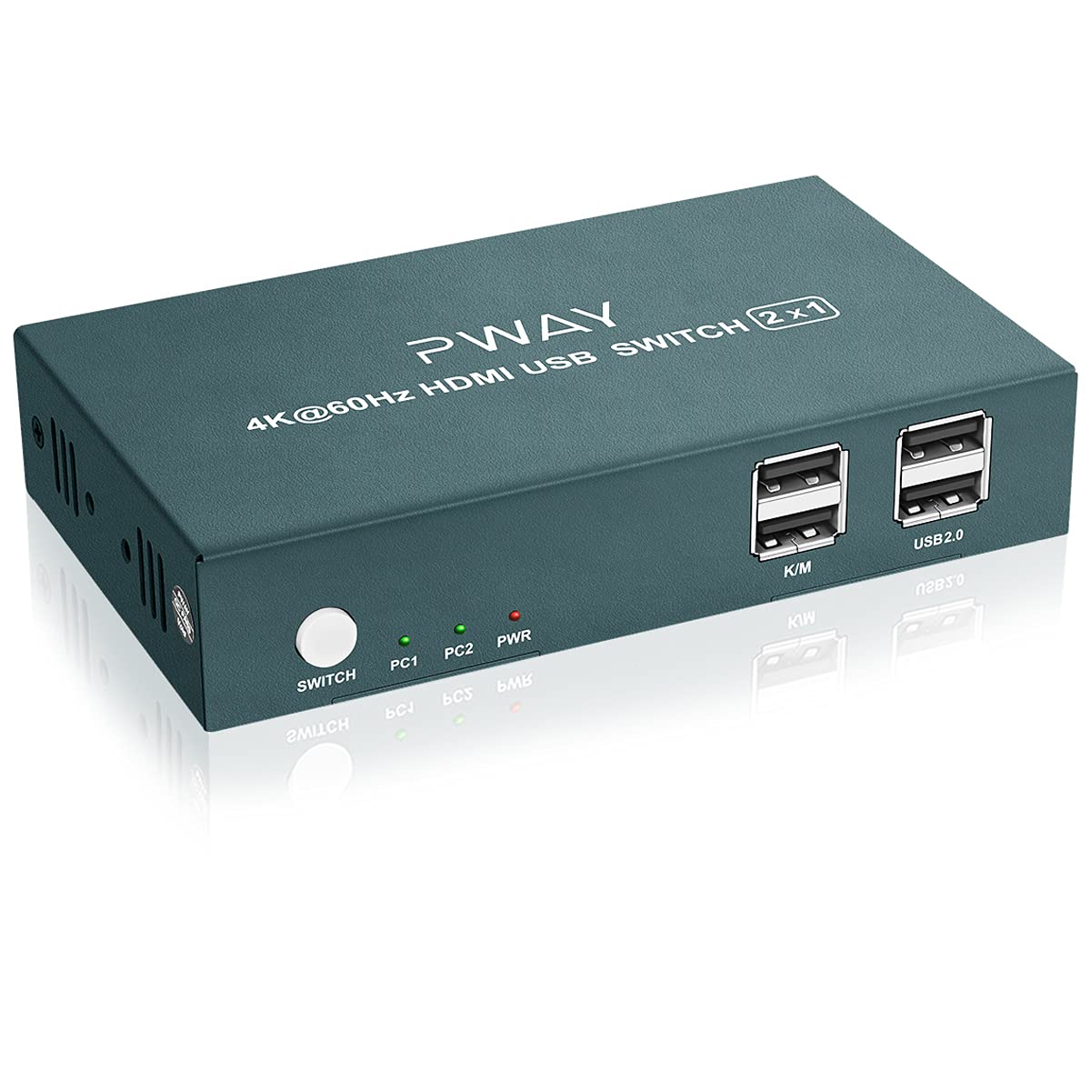 AAO HDMI KVM Switch 2 Port, Ultra HD 4K@60Hz, USB 2.0 Hub, Hotkey Switch and Wireless Keyboard and Mouse Supported. New Model, High Specification