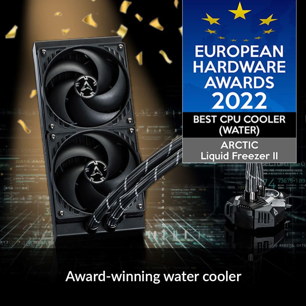 ARCTIC Liquid Freezer II 360 - Multi Compatible CPU AIO Water Cooler, Compatible with Intel & AMD, Efficient PWM Controlled Pump, CPU Cooler, AIO Cooler, CPU Liquid Cooler - Black