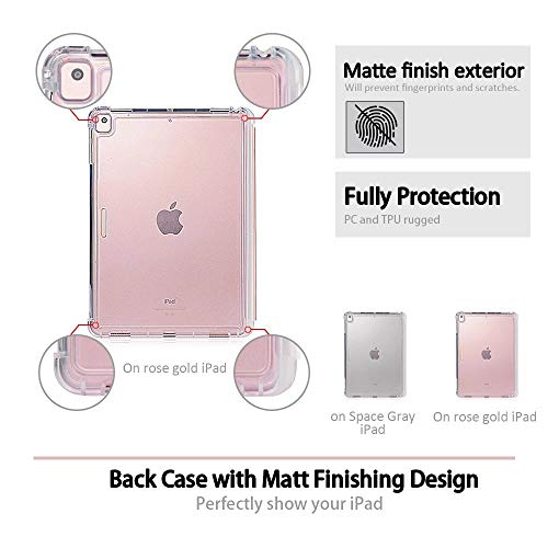 valkit iPad Pro 12.9 Case 2017/2015 (Old Model,1st & 2nd Gen) - iPad Pro 12.9 Inch Cover Smart Folio Stand Protective Translucent Frosted Back Cases with Auto Wake/Sleep, Rose Gold