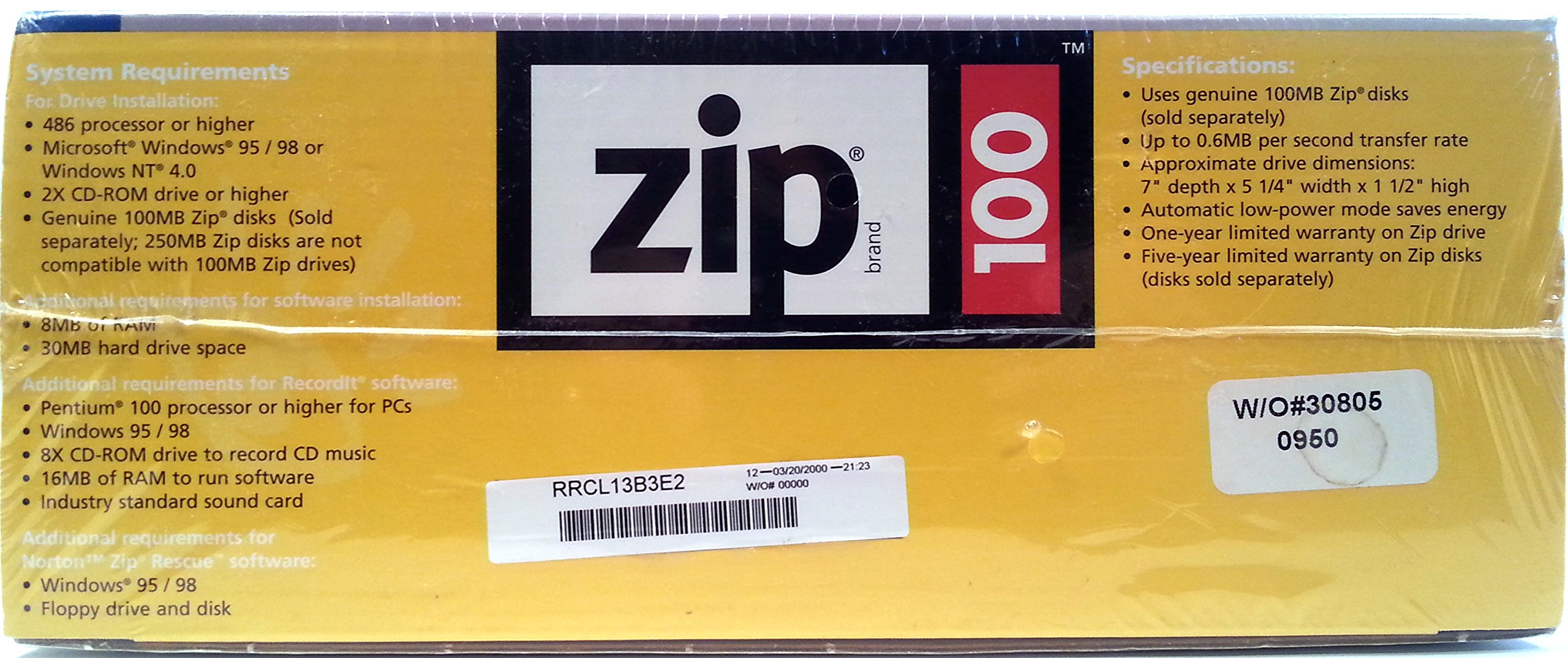 Iomega 10919 Zip 100 Drive (Parallel Port)