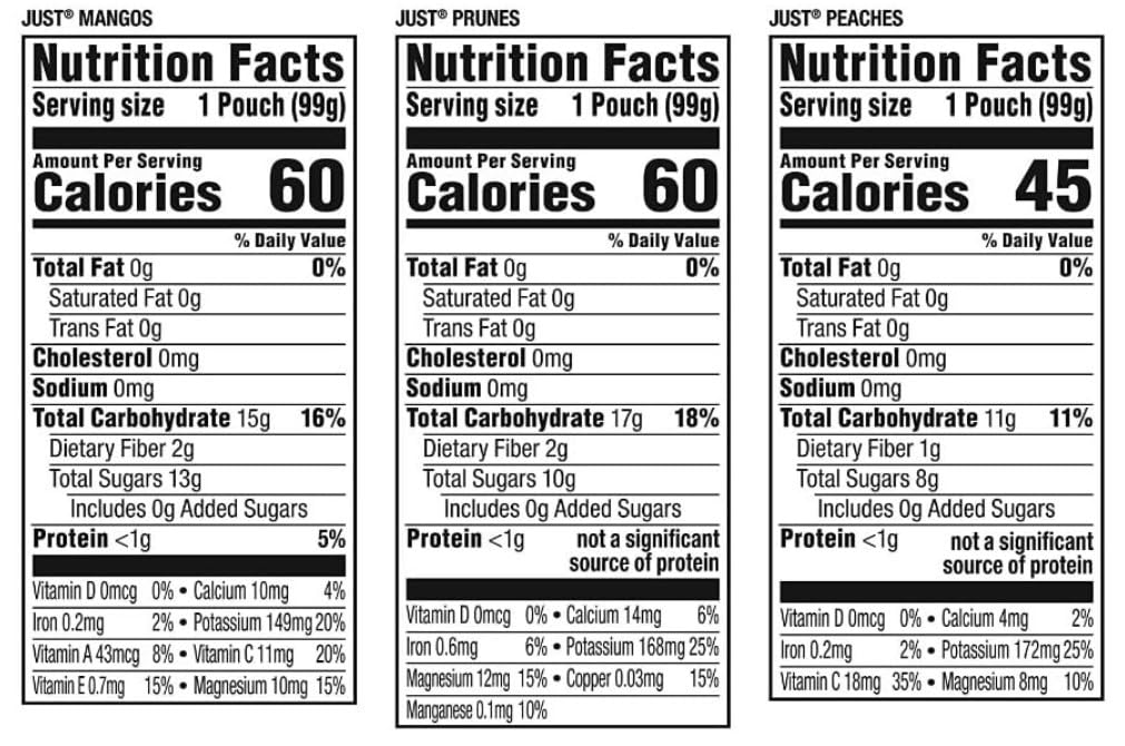 Plum Organics Stage 1 Organic Baby Food - Just Mangos, Just Prunes, and Just Peaches Variety Pack - 3.5 oz Pouch (Pack of 18)