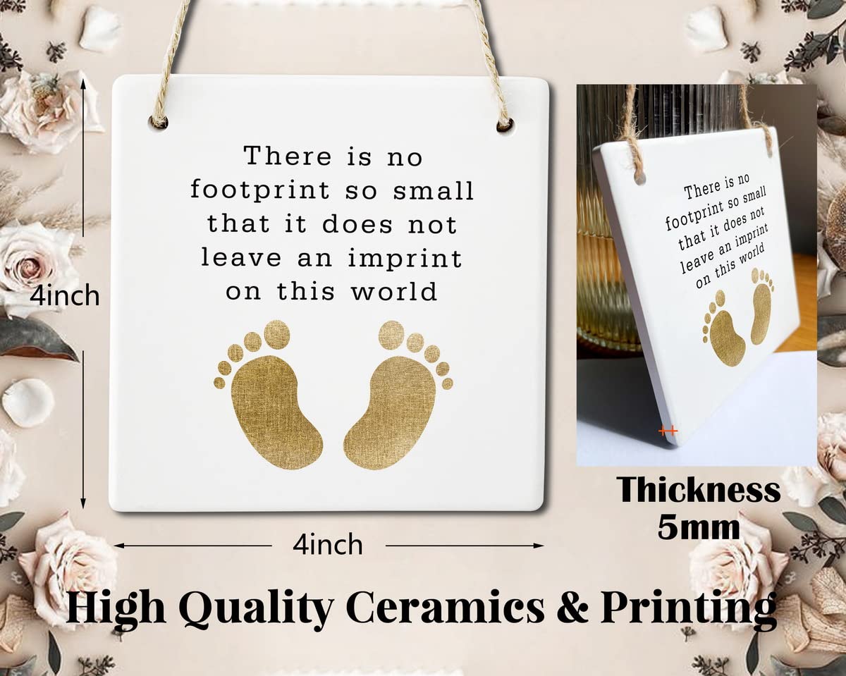 Baby Loss Keepsake, No Footprint So Small That it Does Not Leave An Imprint On This World, Hanging Ceramic Sign Décor, Loss of Loved One, Ceramic Keepsake, Miscarriage Support Gift, Loss of Baby
