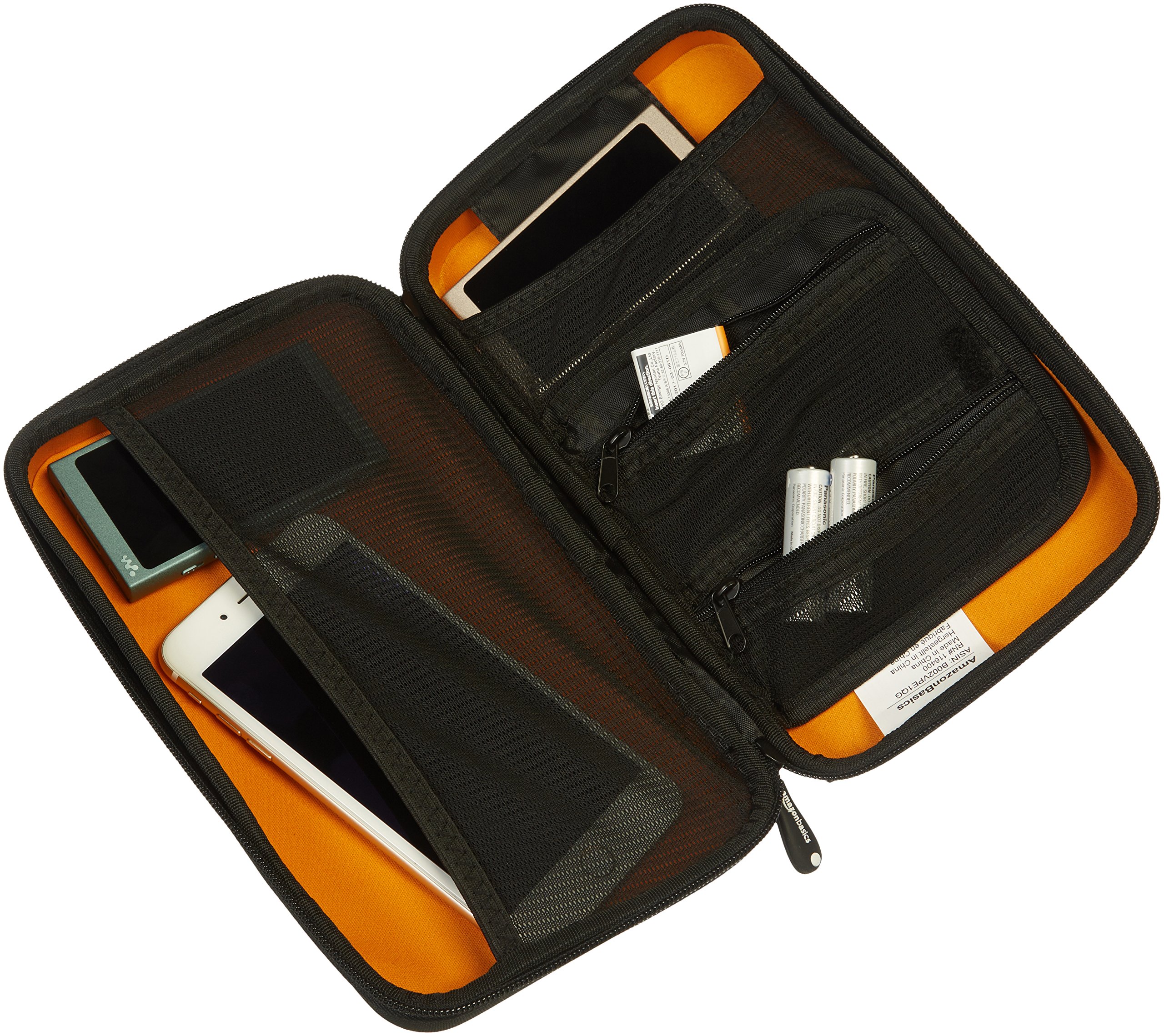 Amazon Basics Universal Travel Case Organizer for Small Electronics and Accessories, Solid, Black