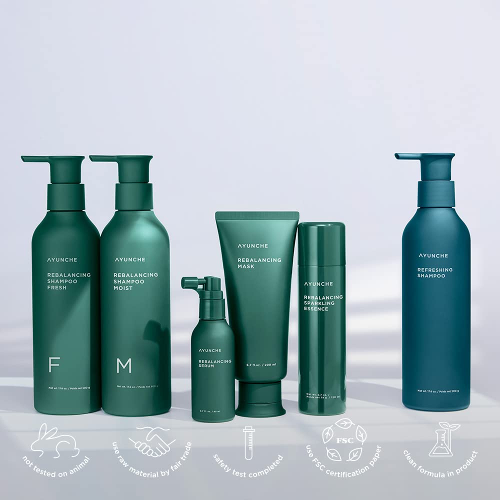 AYUNCHE Refreshing Shampoo 11.8oz + Hair Mask 6.76 fl oz + Serum 2.7fl oz