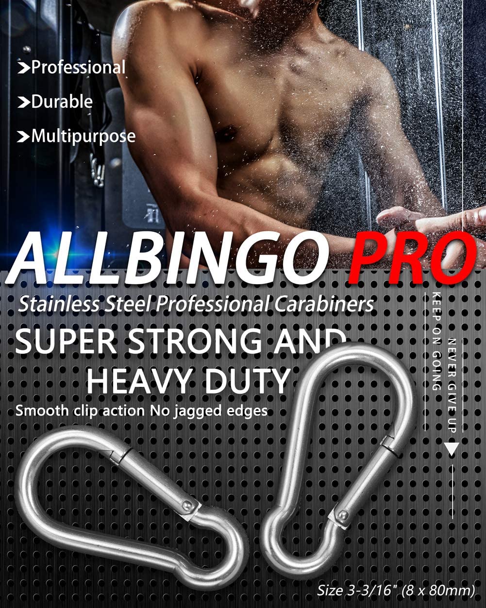 allbingo Pro Cable Handles Compatible with Bowflex and Cable Machine, Heavy Duty Exercise Hand Grips Attachment with 2 Carabiners for Resistance Bands Home Gym