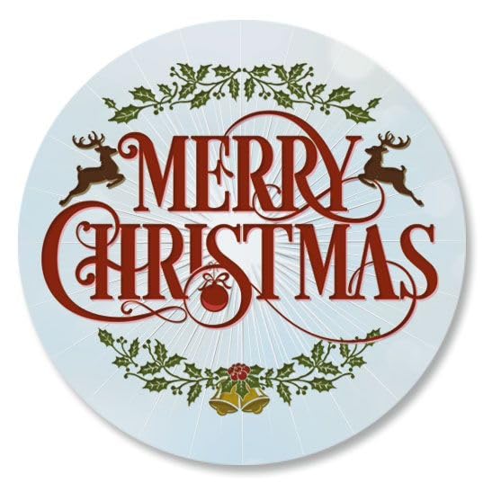 Merry Christmas Envelope Seals - Set of 72, Holly, Bells,
