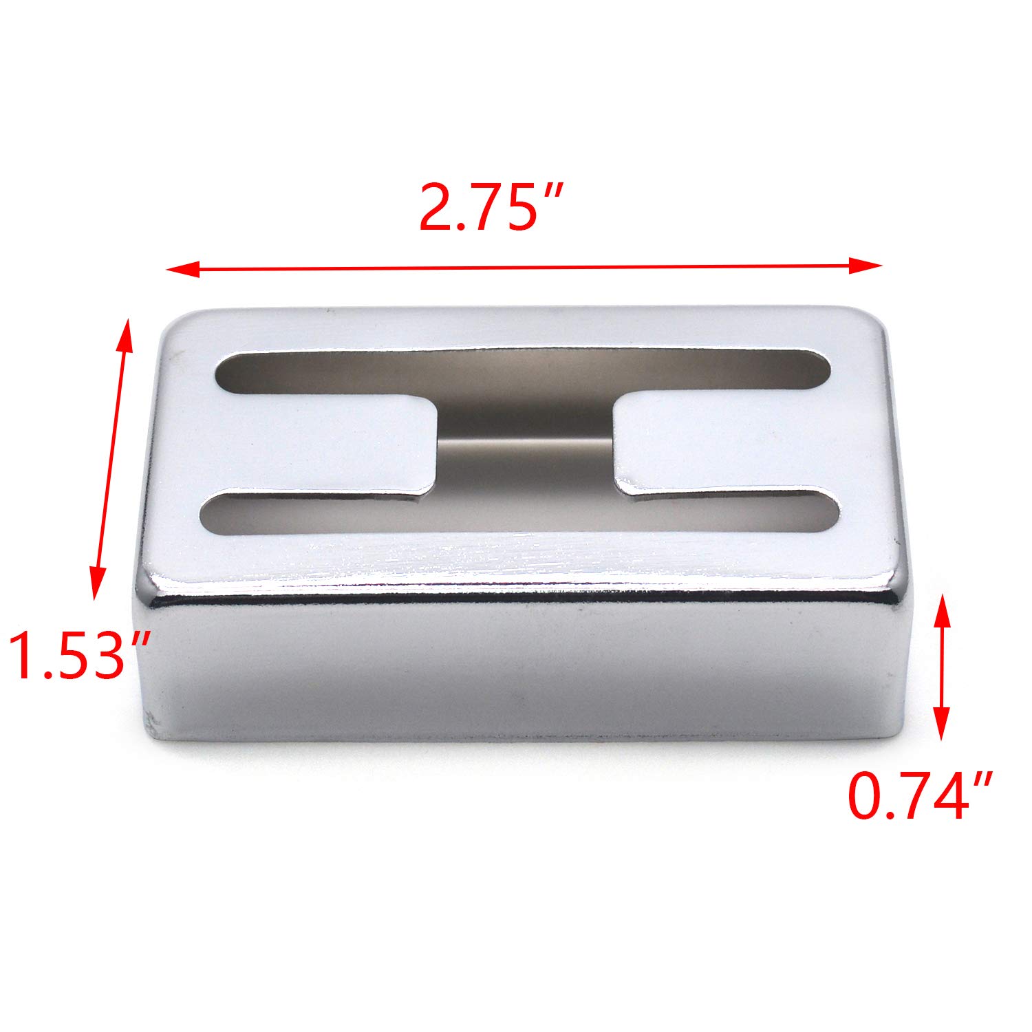 FarBoat 2Pcs Humbucker Pickup Cover Copper Metal Accessories Lightweight for LP Electric Guitars (Silver)