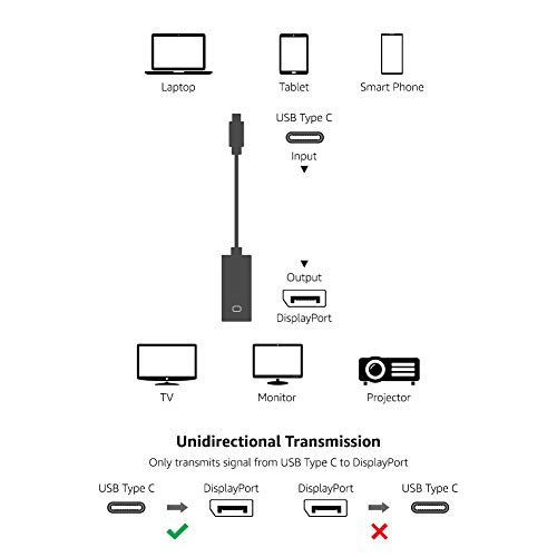 Amazon Basics USB 3.1 Type-C to DisplayPort Display Adapter - White