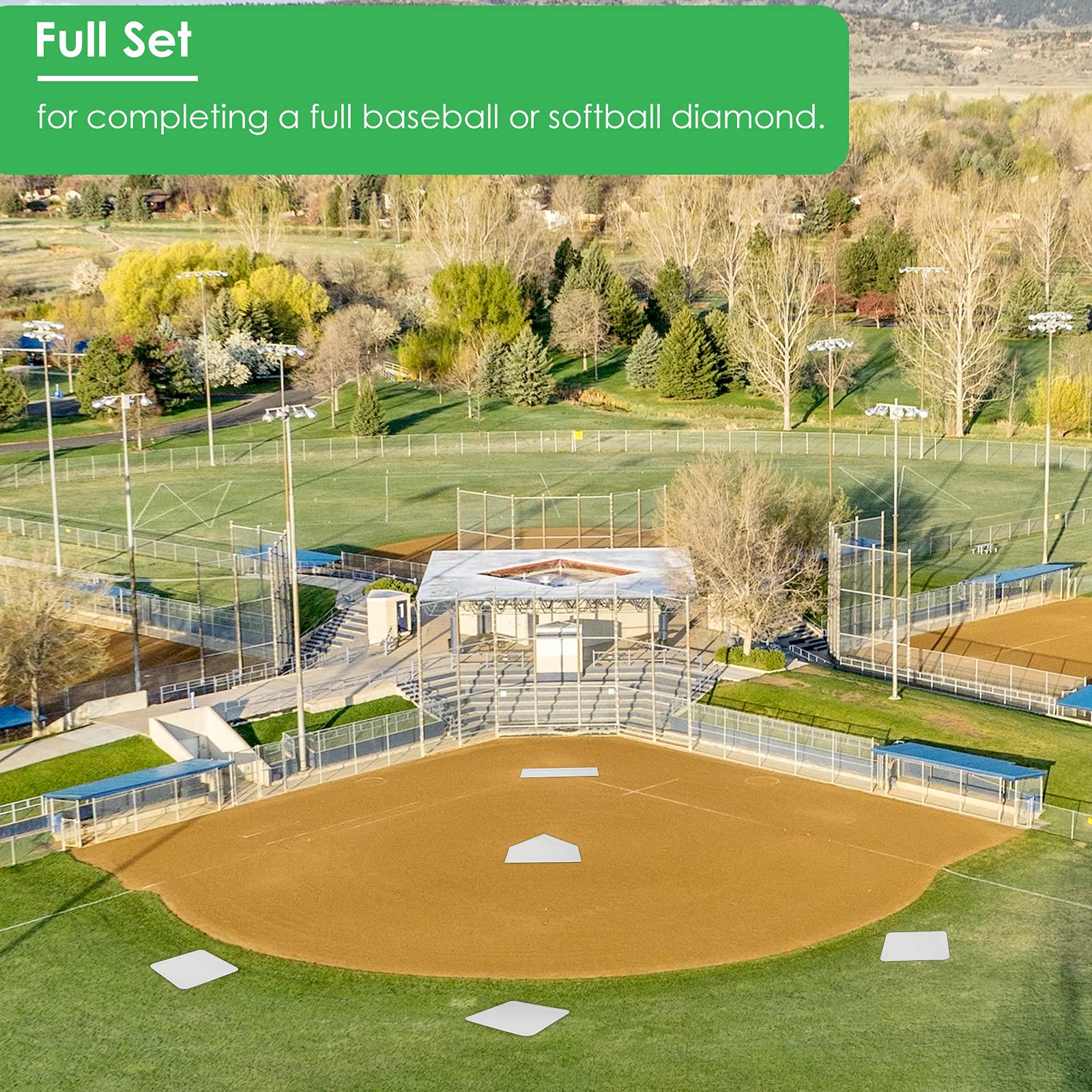Eupboron Baseball Bases Set, 5 Piece Baseball & Softball Throw Down Rubber Base Set for Kids & Adults