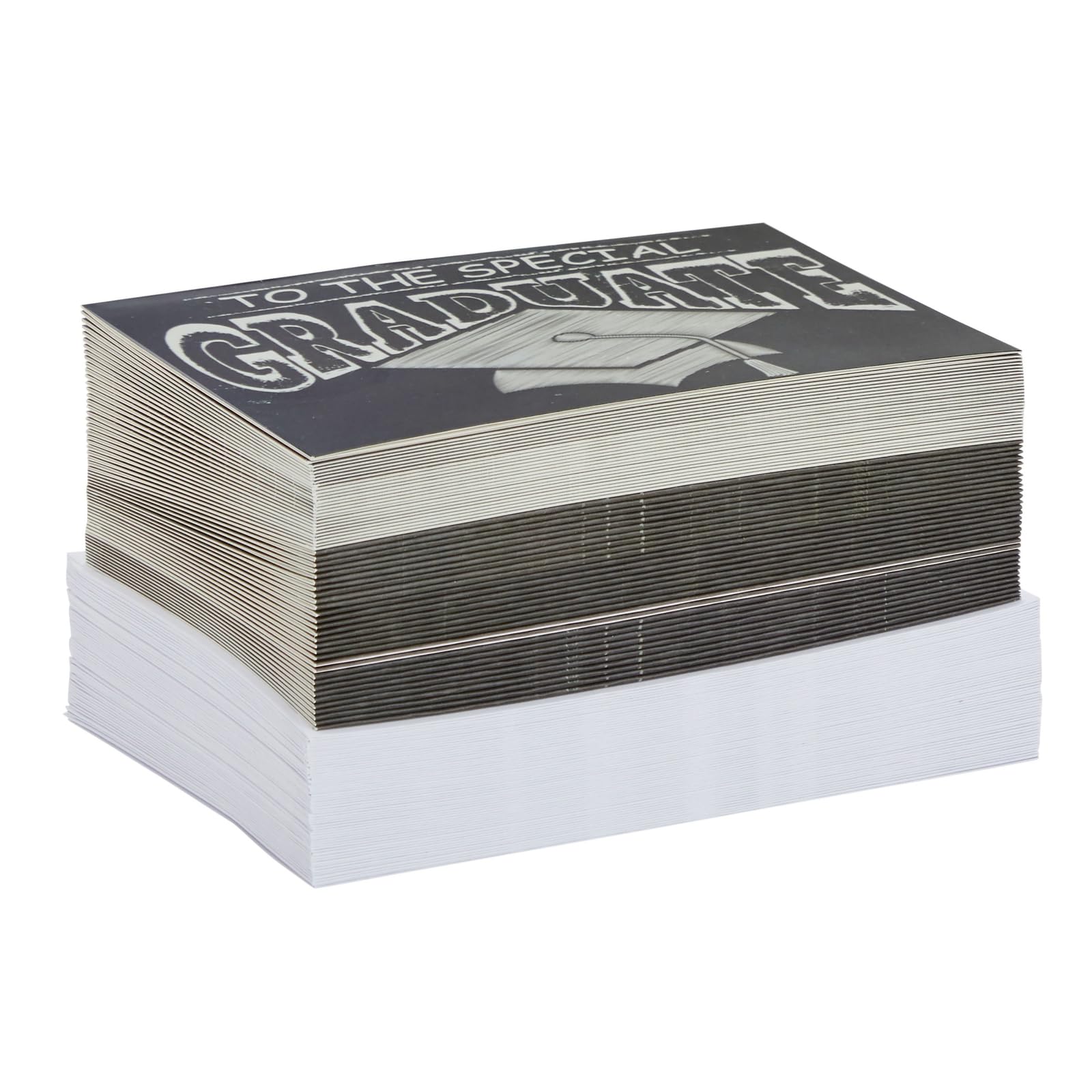 Best Paper Greetings 60 Pack Blank Graduation Thank You Cards with Envelopes, 6 Assorted Designs, Black and White (4 x 6 in)