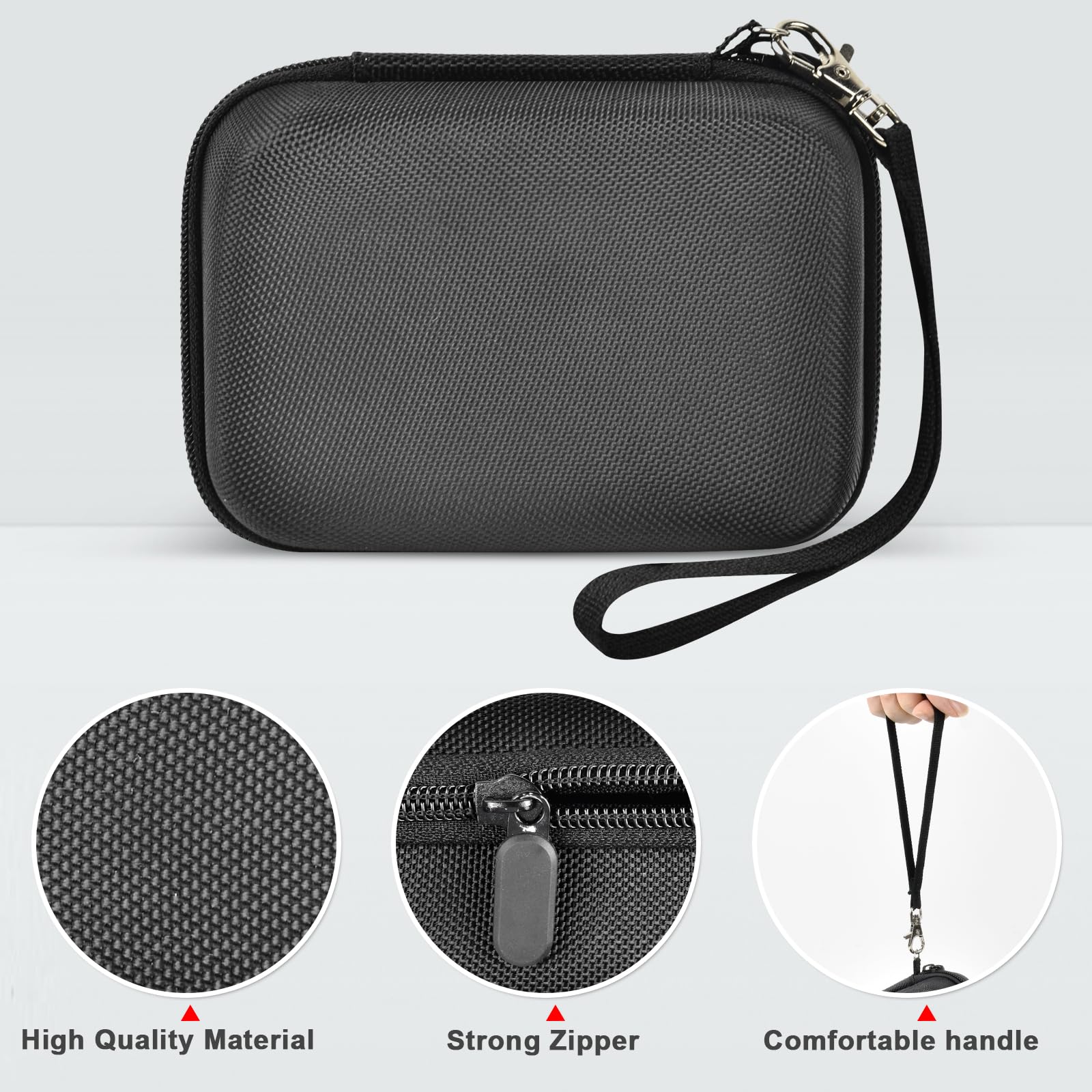 Againmore Hard Case Compatible with Hauyince/for ToAuite/for Lecnippy/for Bifevsr/for Lecran/for Saneen 4K 5K Digital Camera 48MP, Portable Camera Storage Cover-Black Bag+Black Zipper(Box Only)