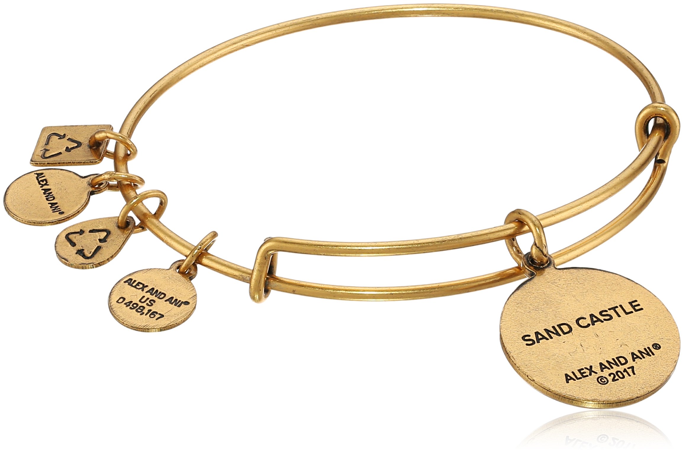 Alex and Ani Sand Castle EWB Rafaelian Gold Bangle Bracelet