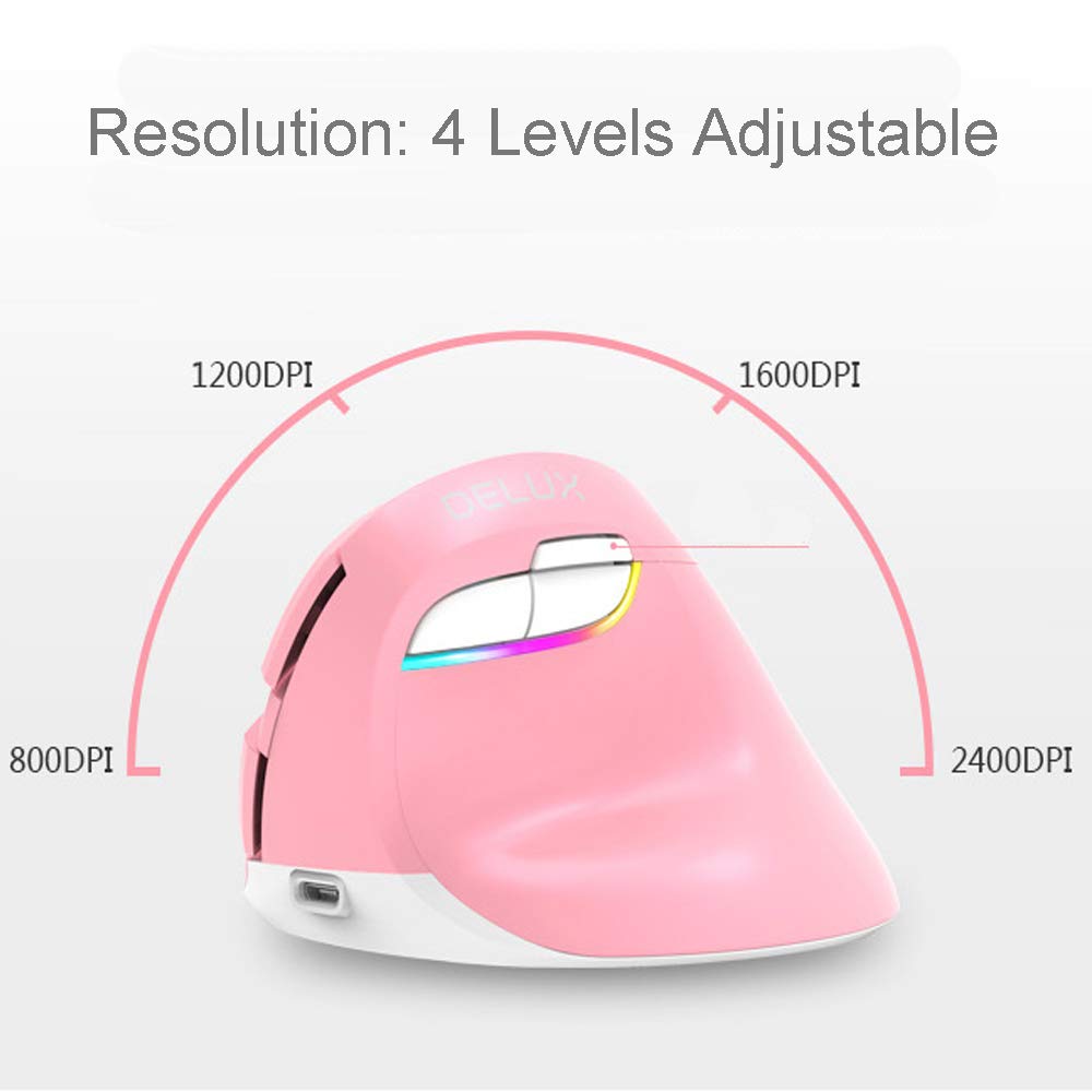 Ai5G Bluetooth Vertical Mouse M618 Mini 2.4Ghz Computer Wireles Mice 2400DPI Ergonomic Rechargeable Noiseless Gaming Mice for PC MAC (Green)