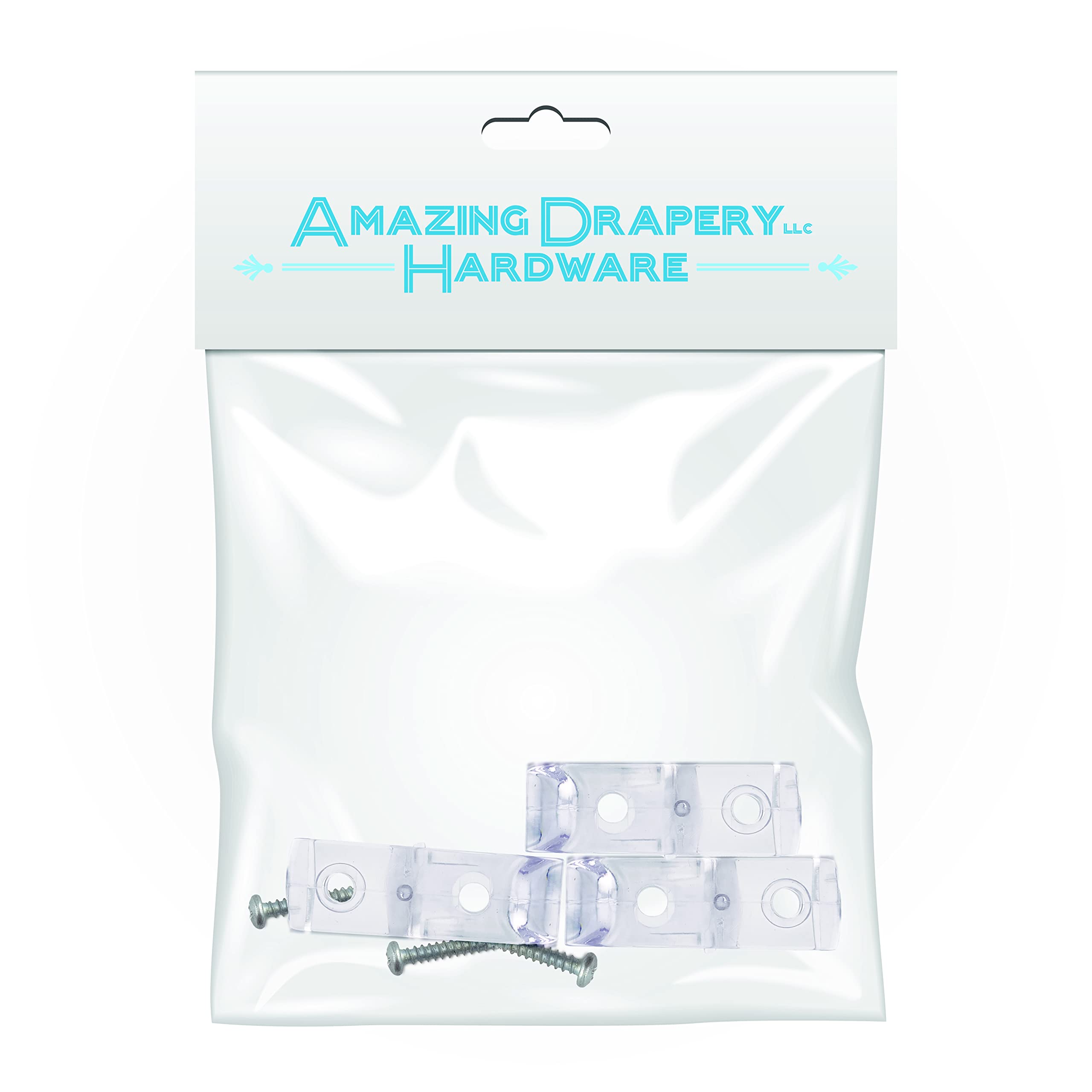 Amazing Drapery Hardware Clear Cord Guides, Set of 3 (Screws Included), for Roller and Roman Shades - Child and Household Safety Solution