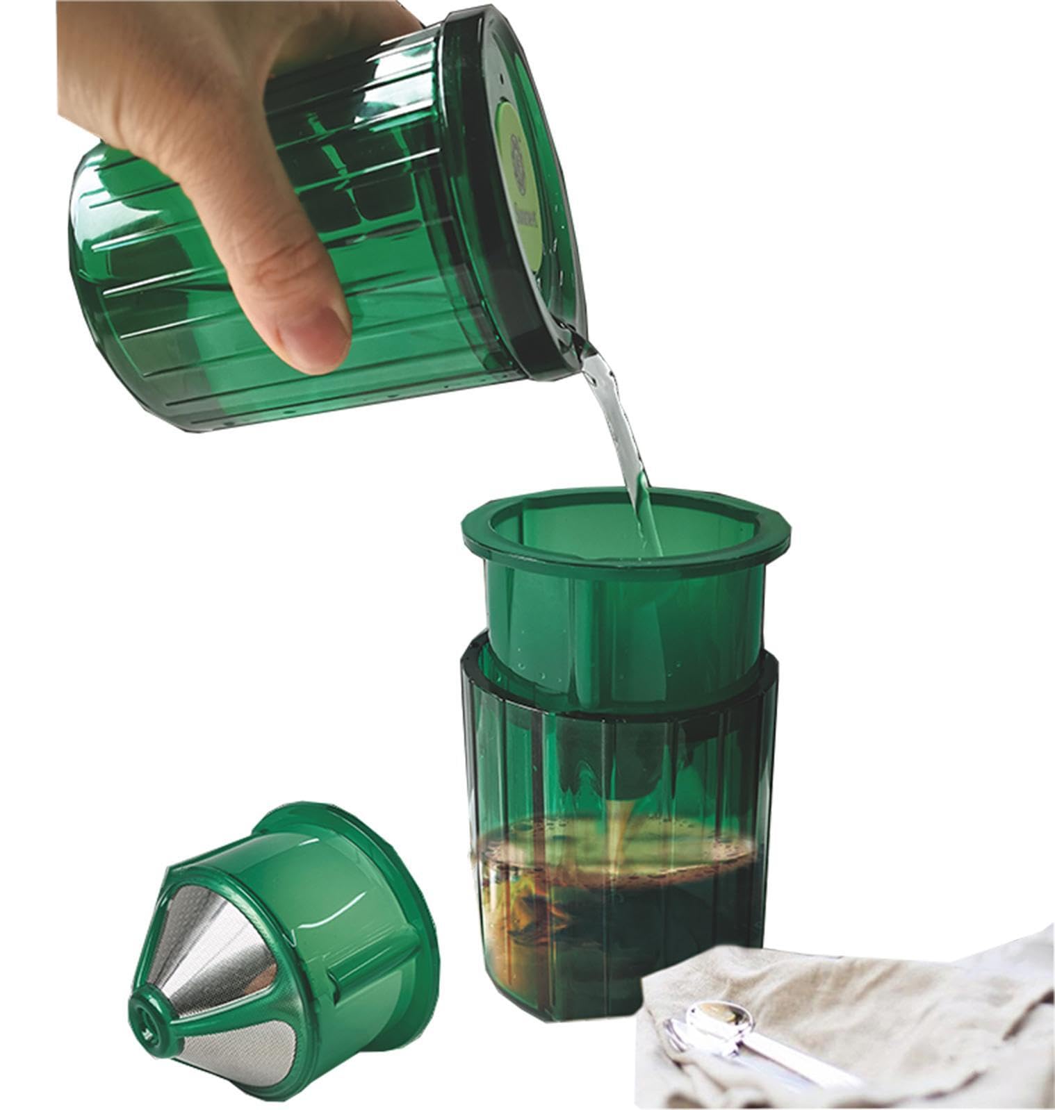 ArmHsec Pour Over Coffee Dripper Maker, Reusable Portable Drip Coffee Filters Maker, Camping Travel Coffee Dripper Maker, Dripper Container Strainer Pot Holder Reusable Coffee Filter, Portable Travel