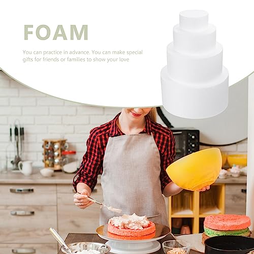 Abaodam 4pcs Cake Embryo Model Foam Cake Model Cake Foam Cake Decorating Stand Cilindros Para Decoraciones De Fiestas Piec Cake Decorating Model Foams With Cover White Decorative Frame