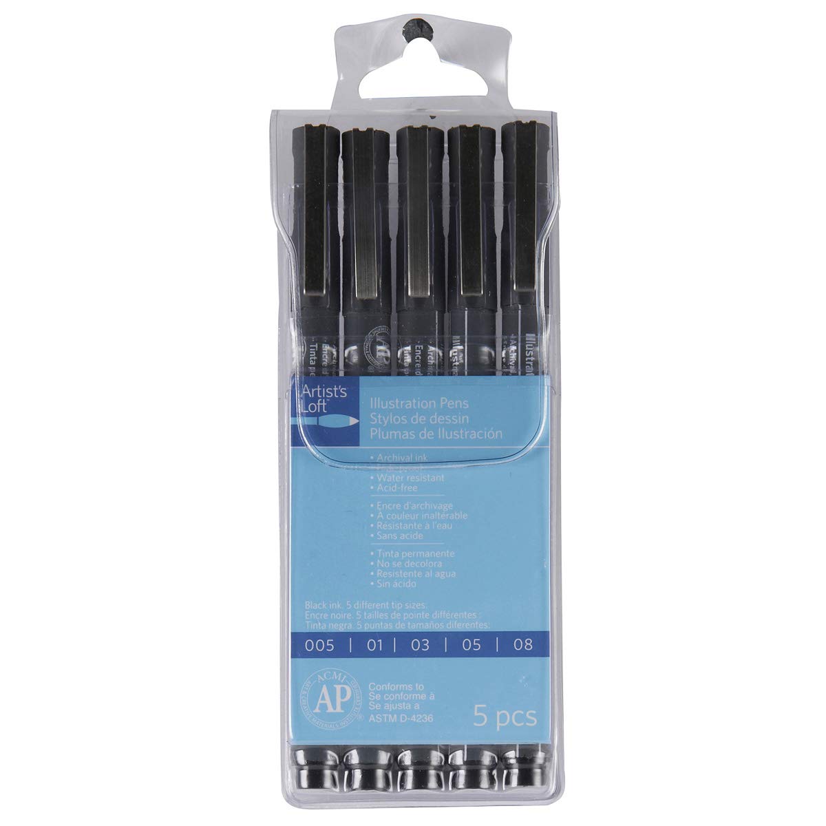 Artist's Loft Black Illustration Pen Set Assorted Sizes
