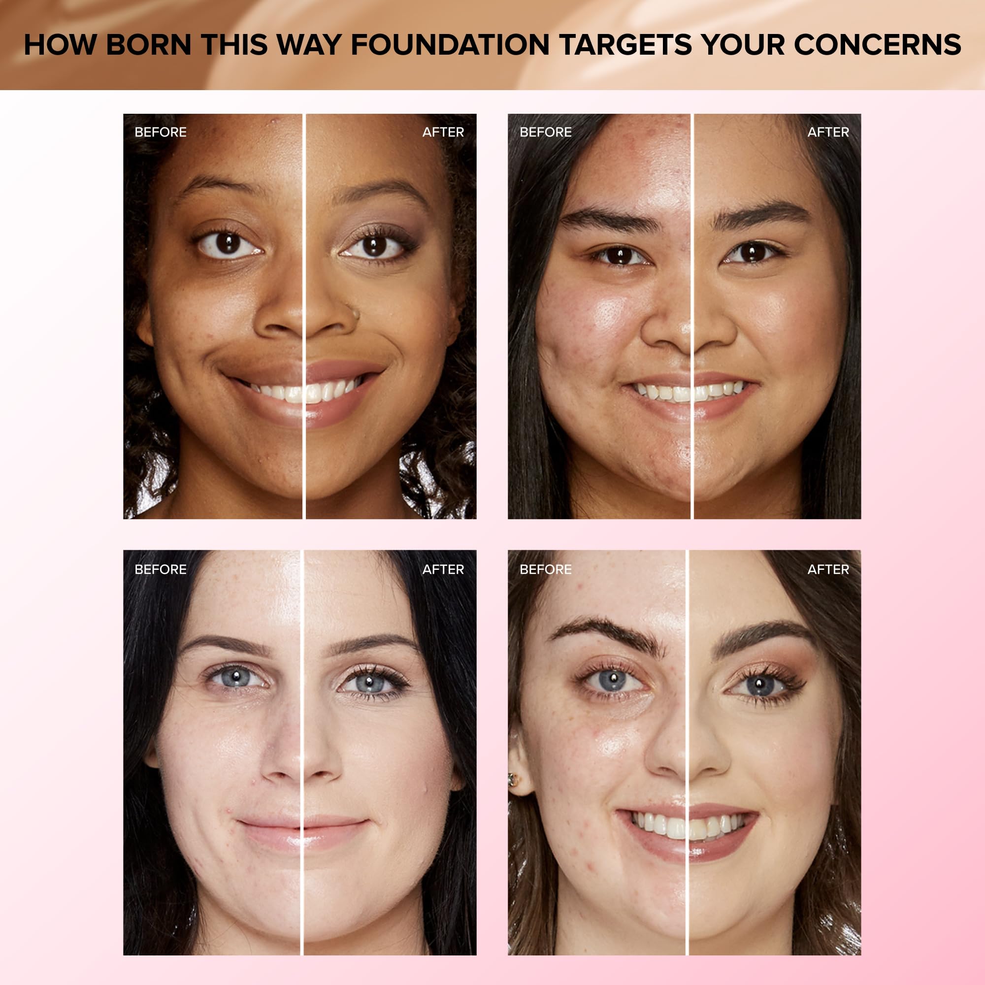 Too Faced Born This Way Natural Finish Longwear Liquid Foundation | Medium-To-Full Coverage | Hydrating + Oil Free, 1 Fl Oz, Almond