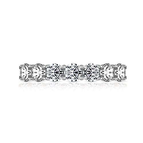Amazon Collection Platinum-Plated Sterling Silver 7-Stone Ring made with Infinite Elements Cubic Zirconia (1 cttw), Size 7