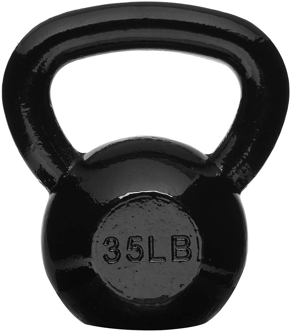 Amazon Basics Cast Iron Kettlebell with Enamel Finish, 35 pound, Black