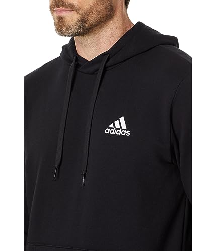 adidas Men's Essentials Fleece Hoodie, Black/White, XX-Large