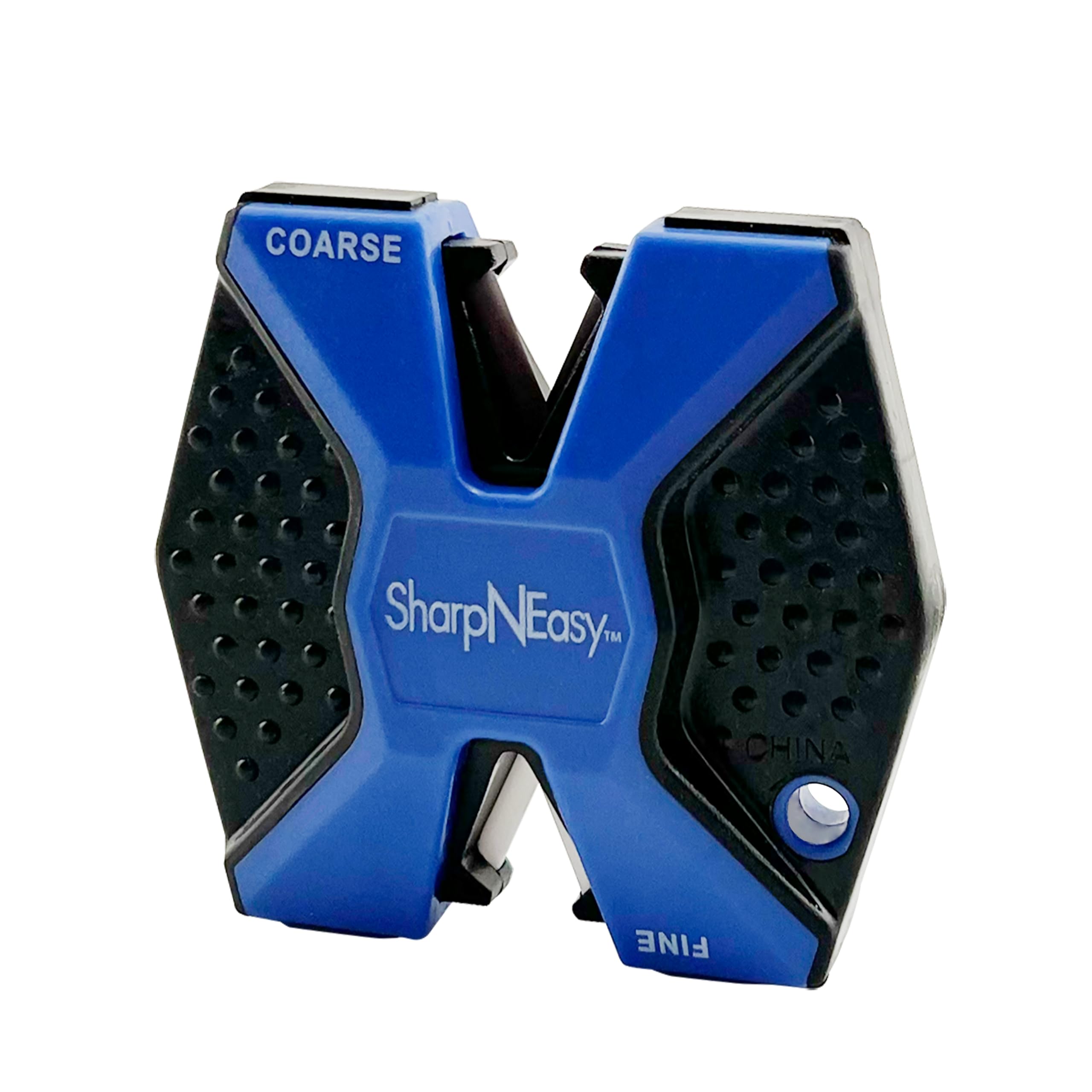 AccuSharp 2-Step Knife Sharpener - Sharpens, Restores, & Hones - 2-Step Coarse and Fine Rods for Kitchen Knives & All Types of Blades - Keychain Pull Through Knife Sharpener - Blue