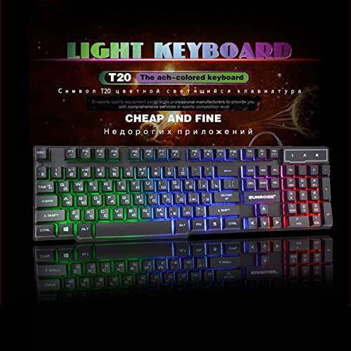 CNGY Keyboards Keyboard& Mouse USB 180 Keys Backlight Mechanical Wired Gaming Keyboard Mouse Set For PC