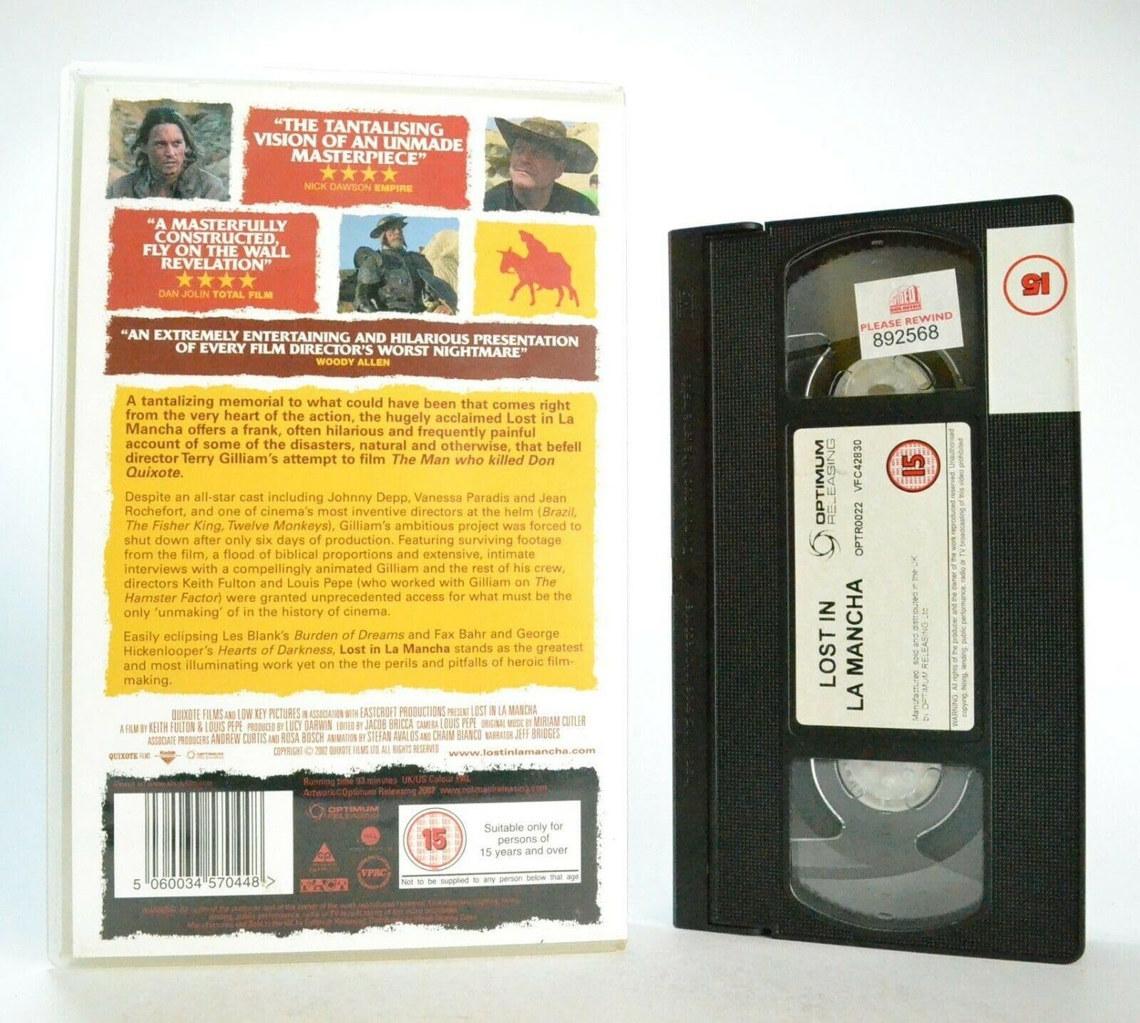Lost In La Mancha: Narrated By Jeff Bridges - Documentary - Johnny Depp - VHS