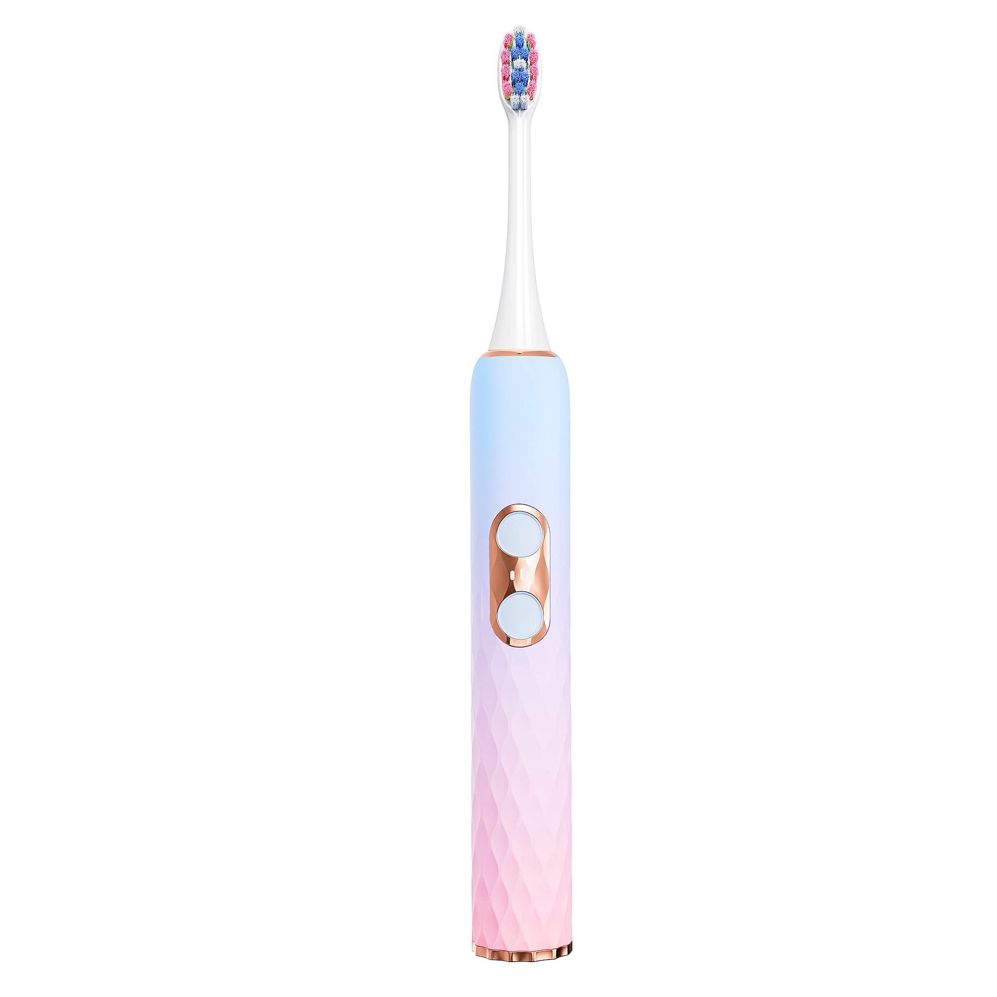DYCROL Electric Toothbrush, IPX7 Waterproof, 9 High-Efficiency Brushing Modes, 4 Replacement Brush Heads, 2-Month Battery Life, Fast Charging, Gradient Pink