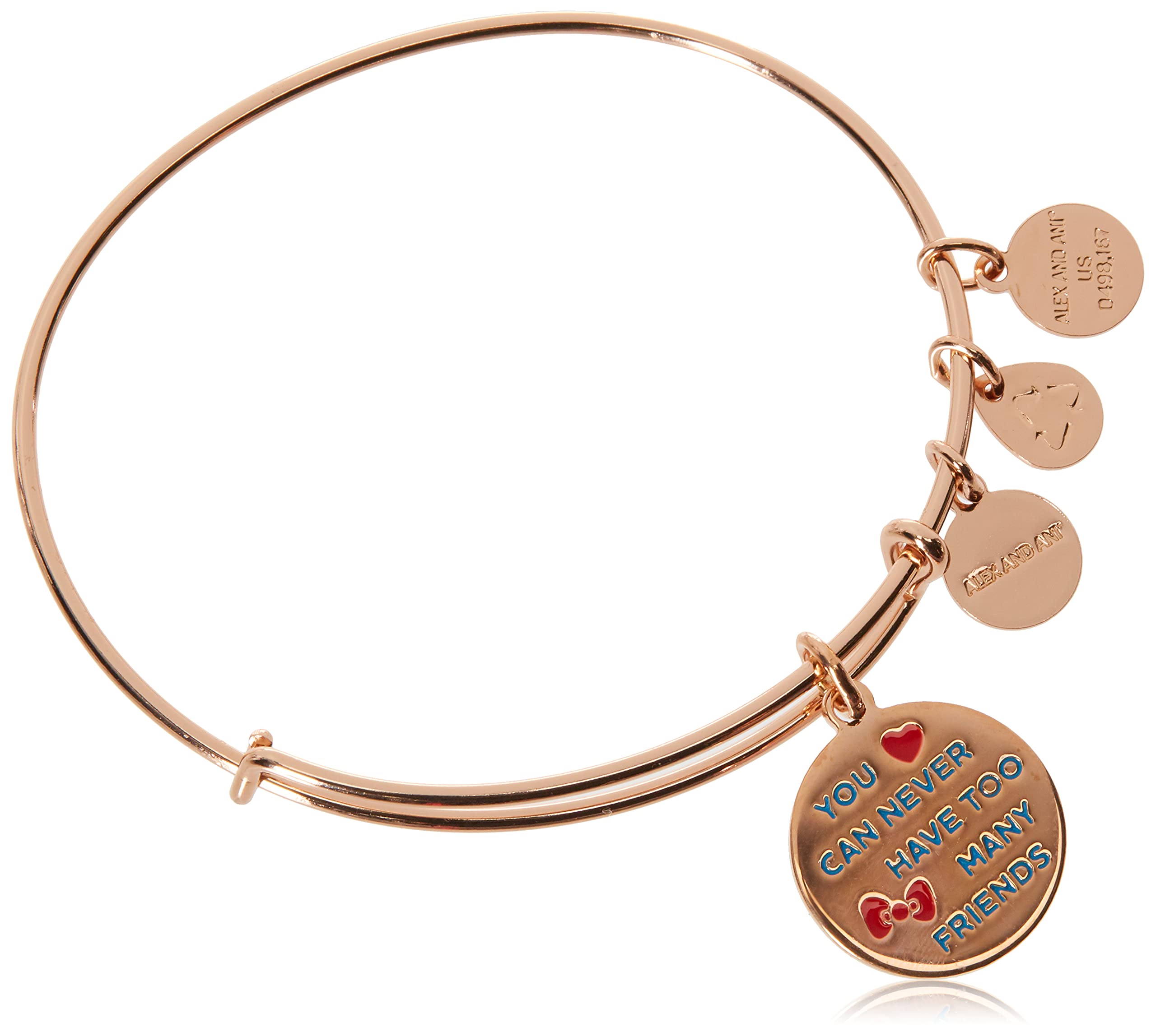 Alex and Ani Hello Kitty, Friends Bracelet Shiny Rose Gold/Pink One Size (AS20HK01SR)
