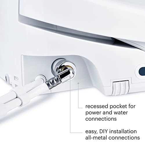 Brondell Swash S1200-EW Luxury Bidet Toilet Seat in Elongated White with Dual Stainless-Steel Nozzles | Endless Warm Water | Programmable User Settings | Self-Cleaning Nozzles | Nightlight