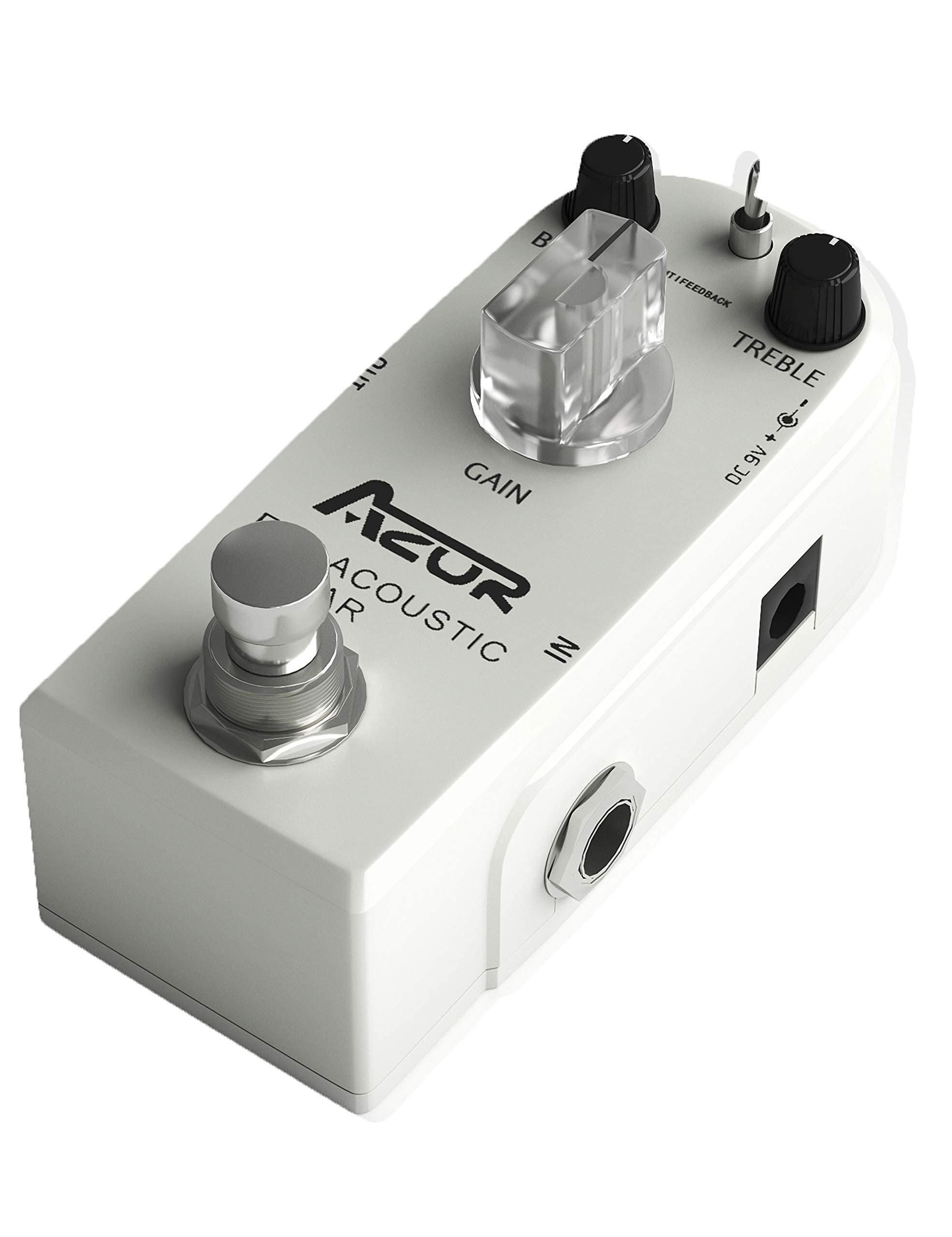AZOR Acoustic Guitar Effect Pedal True Bypass for Acoustic Guitar Super Mini White AP318
