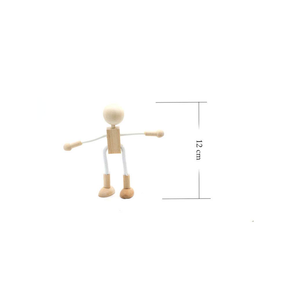 EXCEART Wood Peg Dolls 4Pcs Unfinished Wooden Peg Doll Adjustable Wood Peg People Doll Robot Paintable Bodies Figures for DIY Arts Crafts Peg Game Party Favor