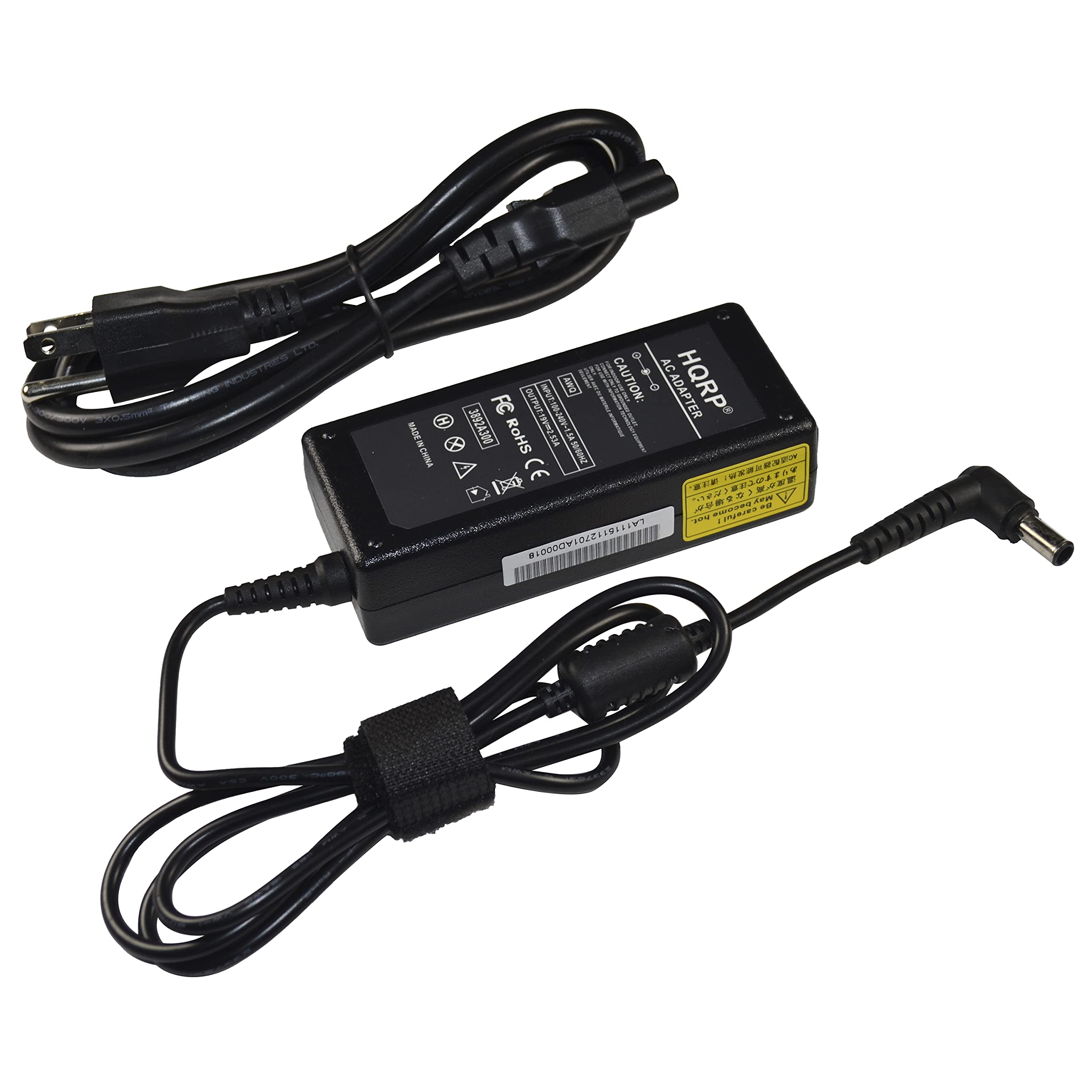 HQRP 19V AC Adapter Compatible with Samsung HW-K360 HW-KM36 HW-KM36C PS-WK360 Soundbar Speaker System Power Supply Cord Adaptor + Euro Plug Adapter
