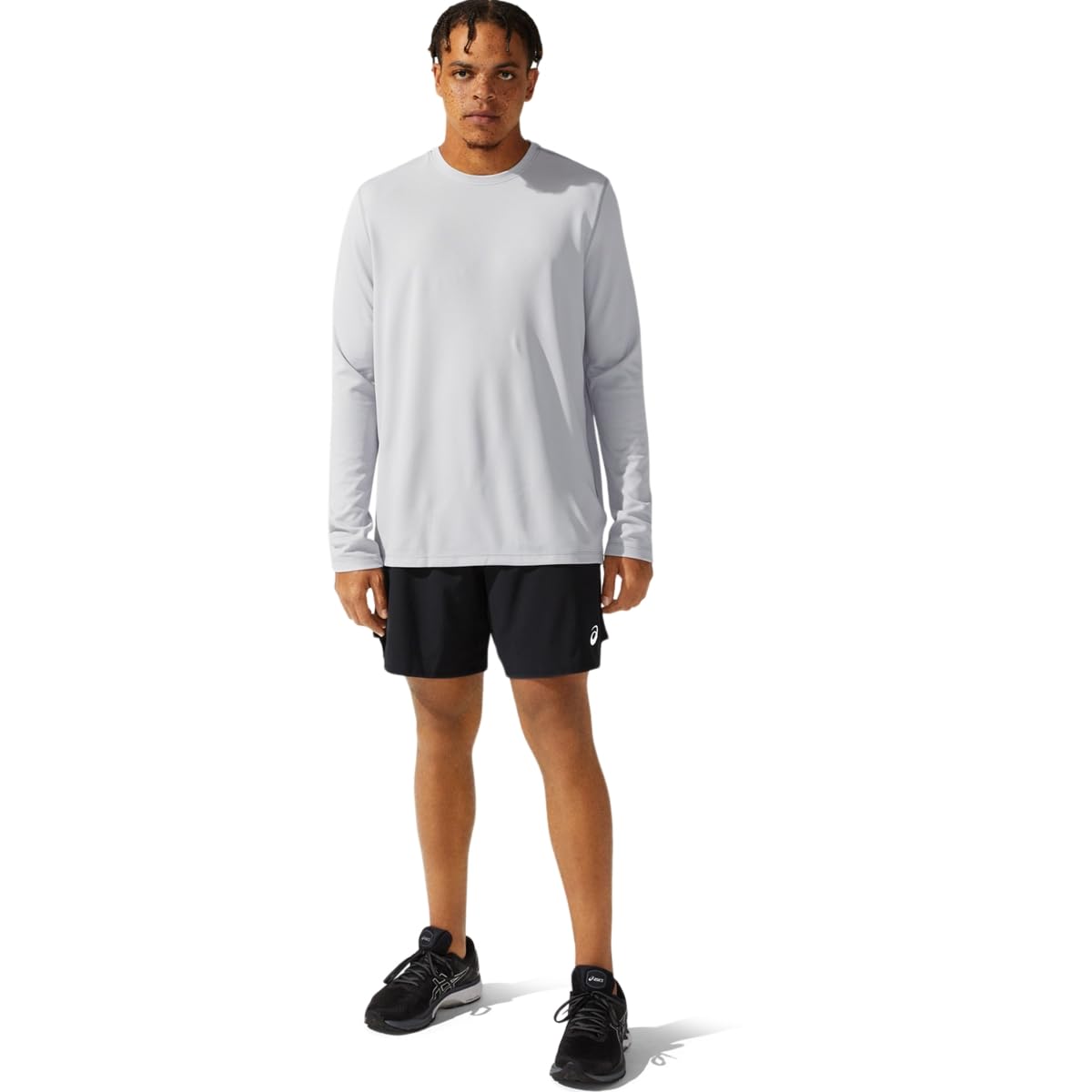 ASICS Men's Ready-Set II Long Sleeve, Mid Grey, L