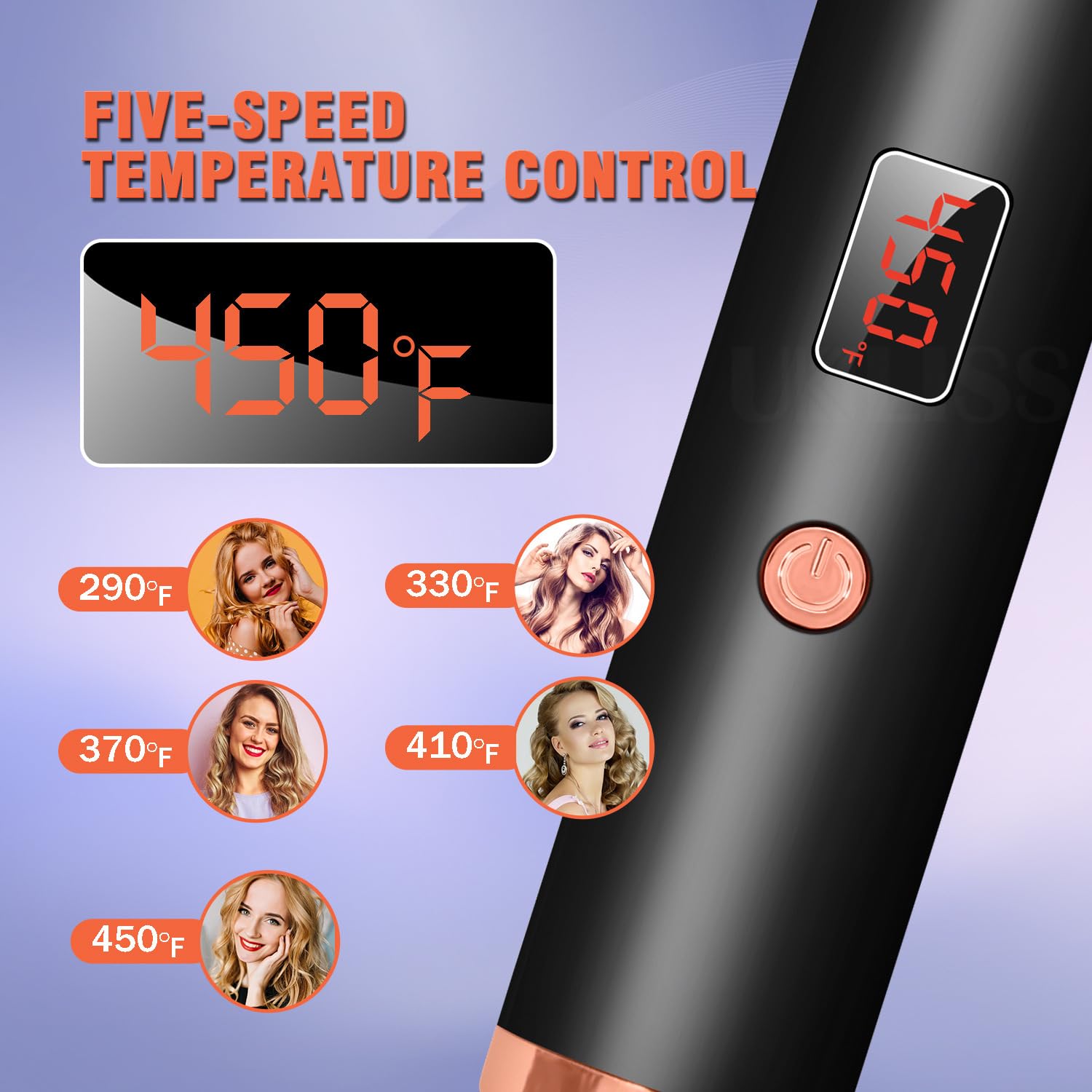 AIKO Thermal Brush for Blowout Look, 1.25 Inch Ceramic Tourmaline Ionic Heated Round Brush for Smooth, Natrual and Voluminous Curls, Digital Display, Fast Heat-Up, Dual Voltage, Travel Friendly