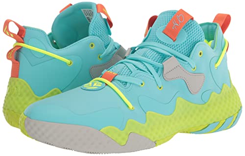 adidas Unisex Harden Vol. 6 Basketball Shoe, Pulse Aqua/Team Semi Sol Orange/Solar Yellow, 9.5 US Men